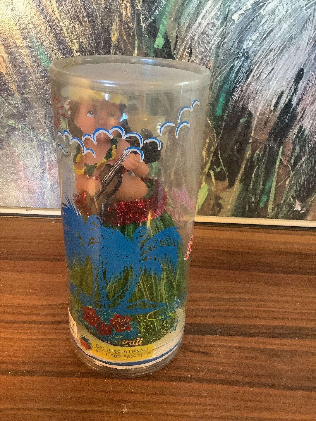 Hawaiian Dashboard Hula Shaky Doll Green Grass Hula Skirt NEW Ukulele ...