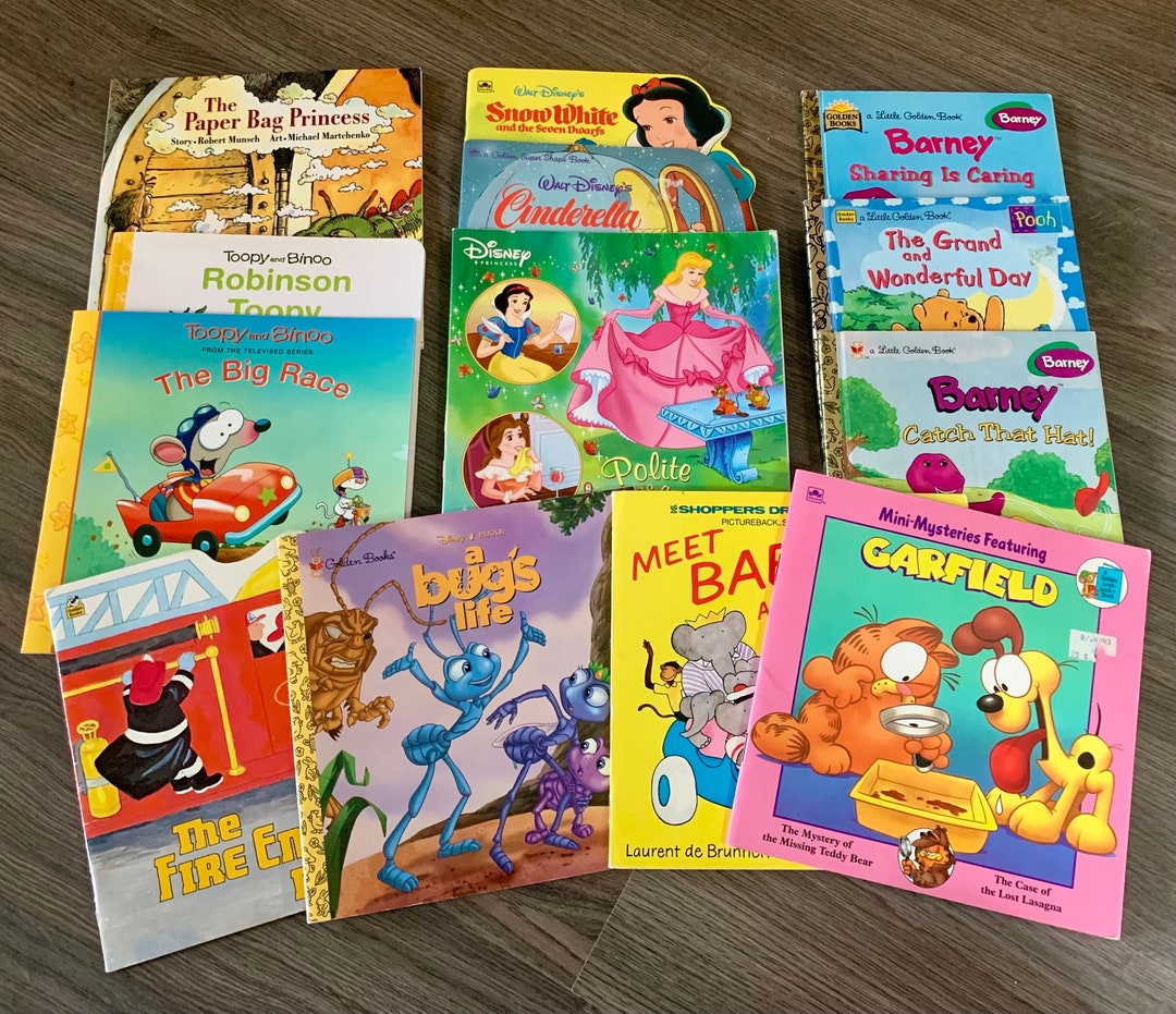 Large Lot of 1990’s 2000’s Kids English Books. Barney, Snow White ...