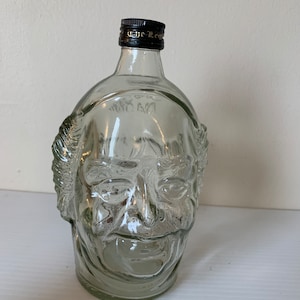Quirky Vintage Empty Old Monk Bottle: Unique Face-shaped Rum Bottle for ...