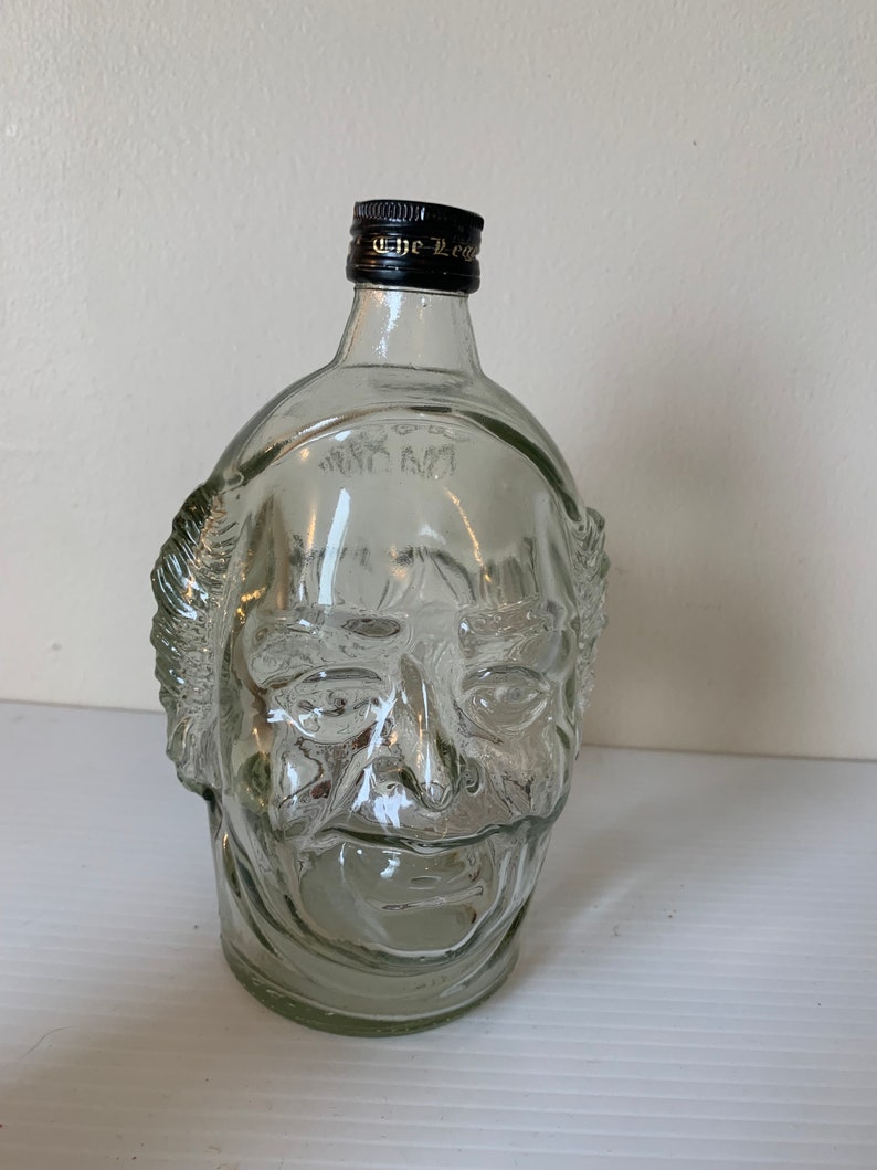 Quirky Vintage Empty Old Monk Bottle: Unique Face-shaped Rum Bottle for ...
