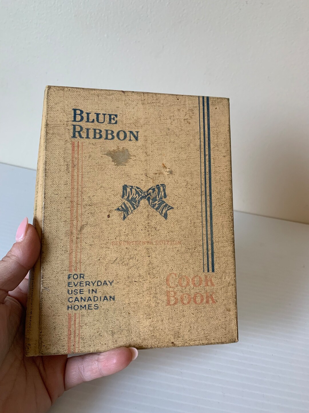 Shabby Old Cookbook "blue Ribbon Cook Book", Cooking Gift, Collectible ...