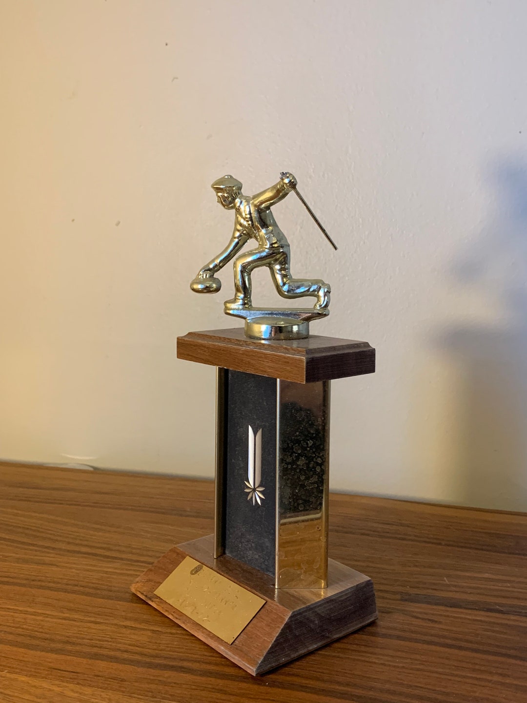 Classic Curling Trophy, Vintage Sports Trophy, Mid-century Champion ...