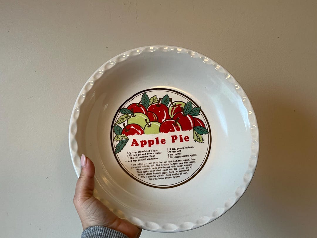 Vintage Apple Pie Recipe Pie Plate, Festival Stoneware, Unique Kitchen ...