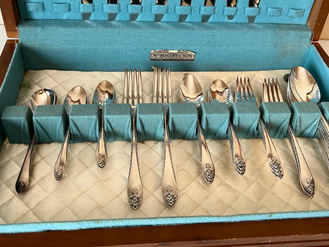 Rogers Silverplate Flatware Set, Vintage Cutlery - Etsy
