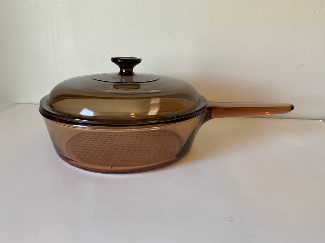 Classic Vintage Amber Visions CORNING Cookware Pot With Lid in Very ...