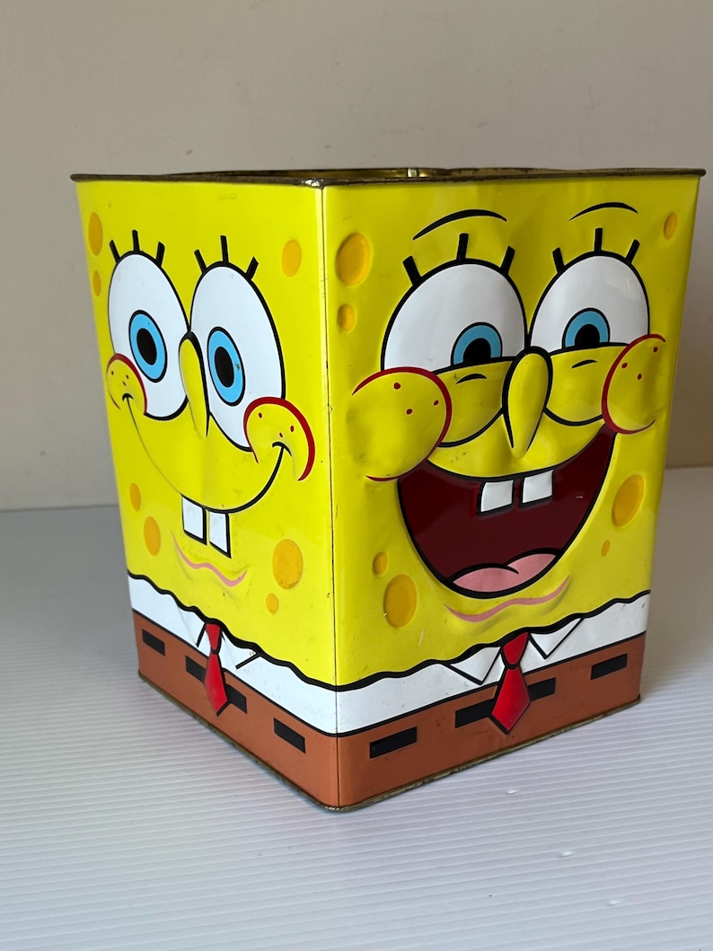 Vintage Spongebob Squarepants Metal Trash Can, Kids Playroom Decor - Etsy