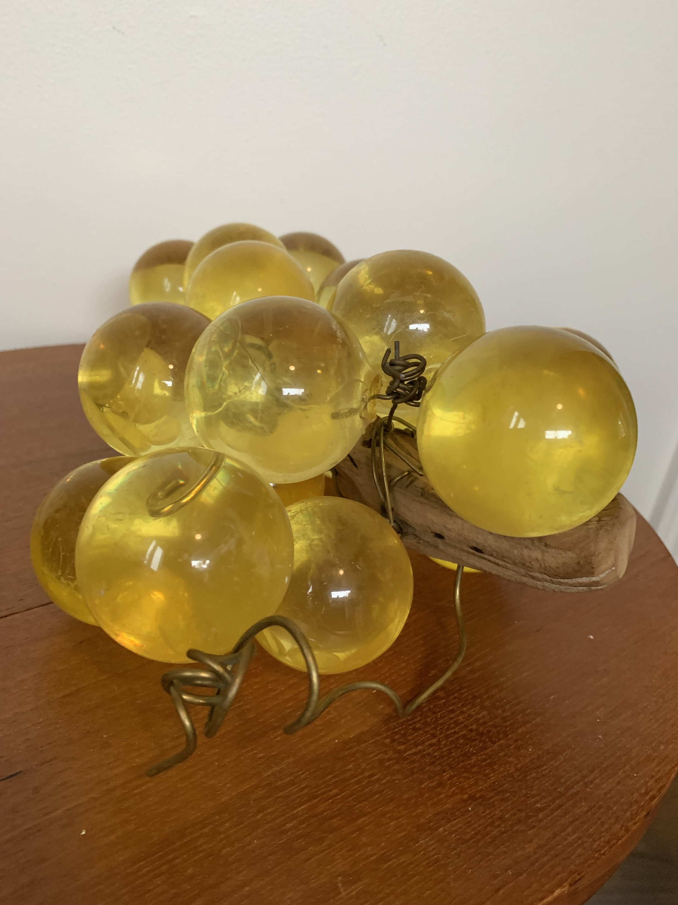 Vintage Lucite Acrylic Yellow Grapes, Rare Find, Mid Century Modern ...