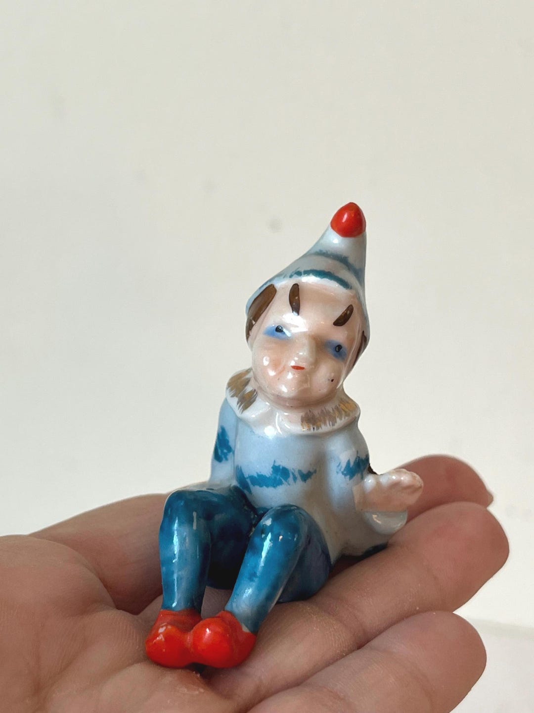 Vintage Miniture Pixie Elf Clown Figurine, Ceramic Figurine, Christmas ...