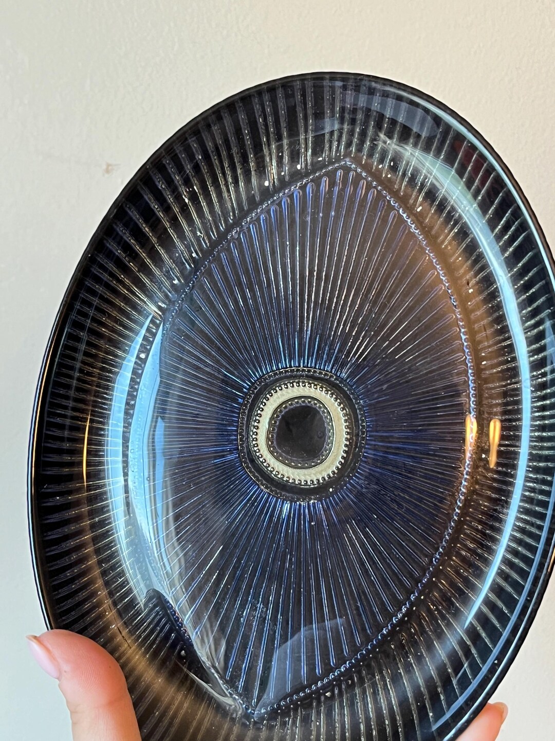 As is 6 Blue Gold Evil Eye Glass Plates Set, Unique Serving Dishes ...