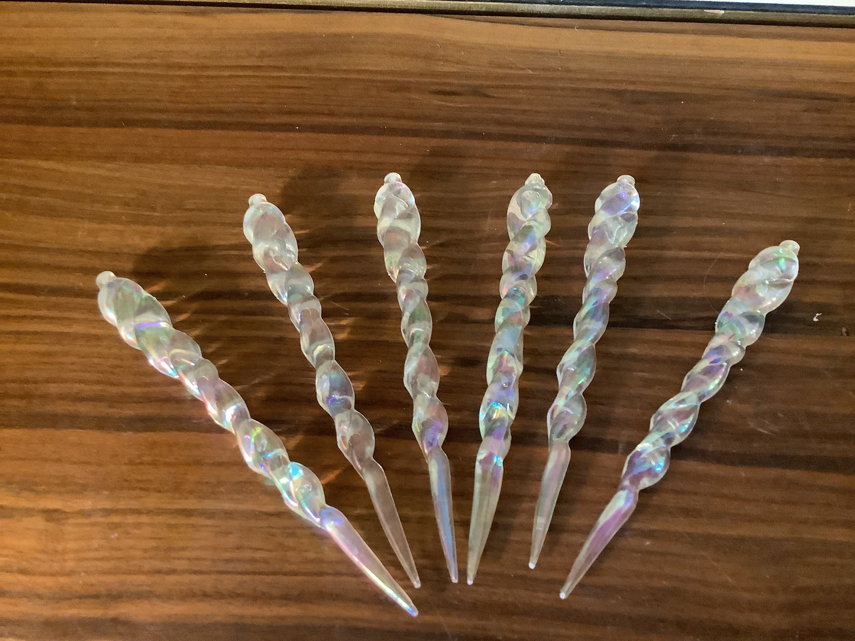 Lot of 6 Vintage Glass Icicle Ornaments - Etsy
