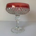 Vintage Indiana Glass Tiara Ruby Flash Candy Dish, Red Diamond Point ...
