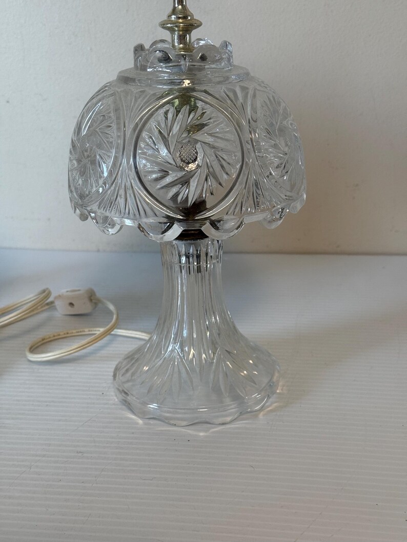 Vintage Crystal Table Lamps, Pinwheel Design, Pair Accent Lamps - Etsy ...