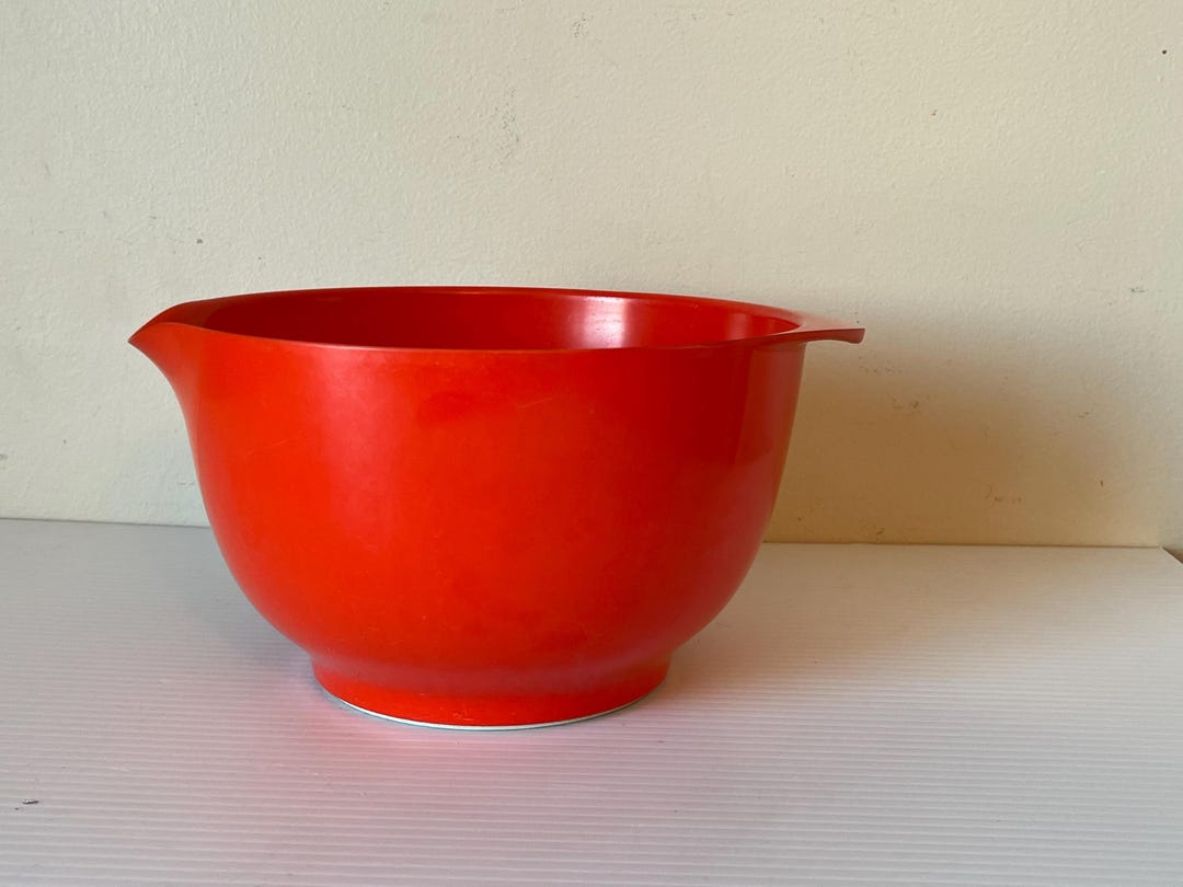 Vintage Rosti Mixing Bowl With Spout, Scandinavian Red Bowl ...