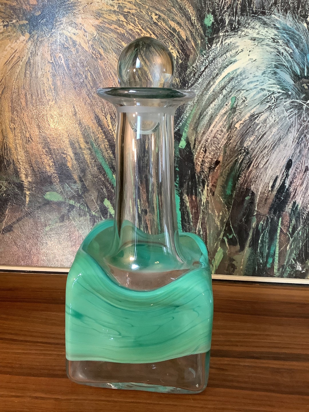 Vintage Turquoise Blue Glass Storage/apothecary Jars Boho, Eclectic ...