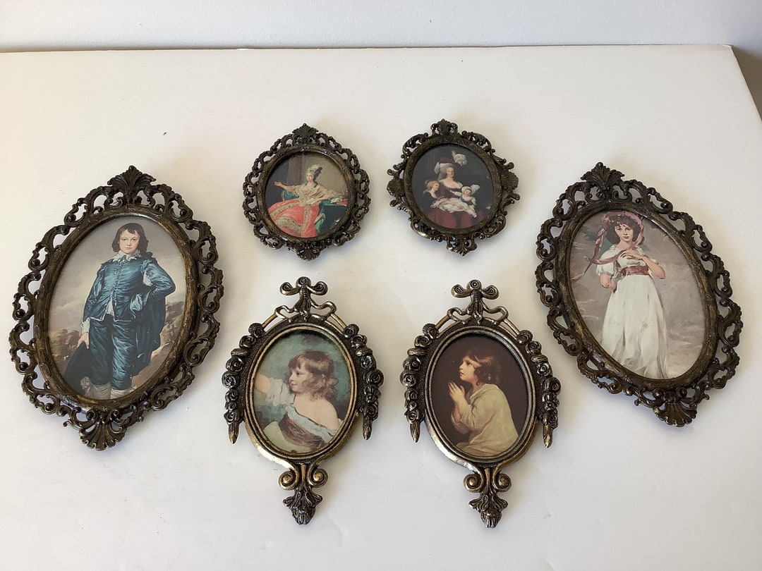 Vintage Victorian Oval Frames Set, Metal Picture Frames, Assorted Sizes ...