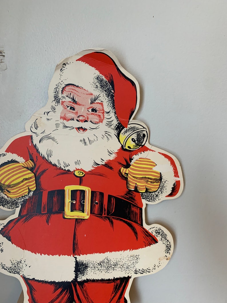 Vintage Christmas Santa Cardboard Cutout, Vintage Advertising - Etsy