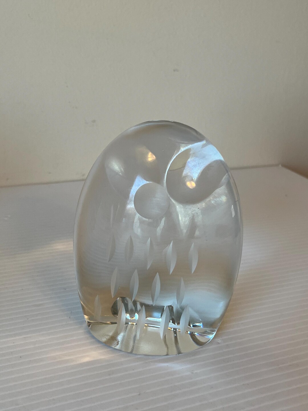 Vintage Spode Germany Cut Crystal Owl Figurine, Mid Century Owl Statue ...