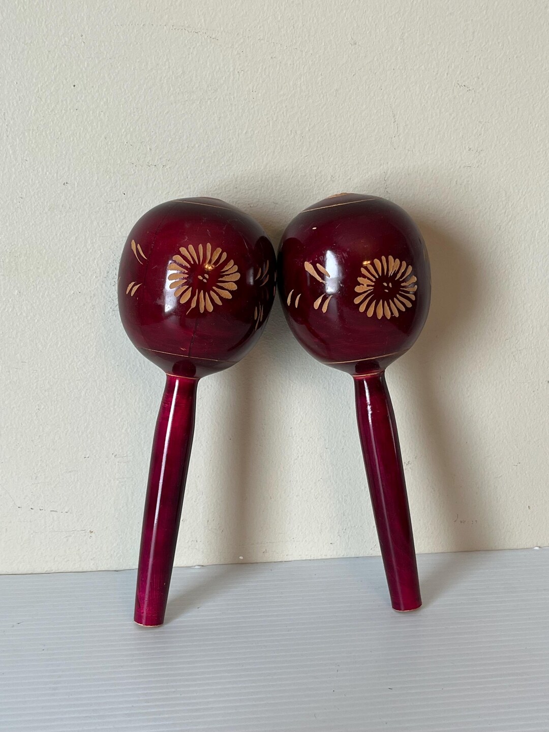 Vintage Handmade Maracas, Pair of Maracas, Musical Instrument, Retro ...