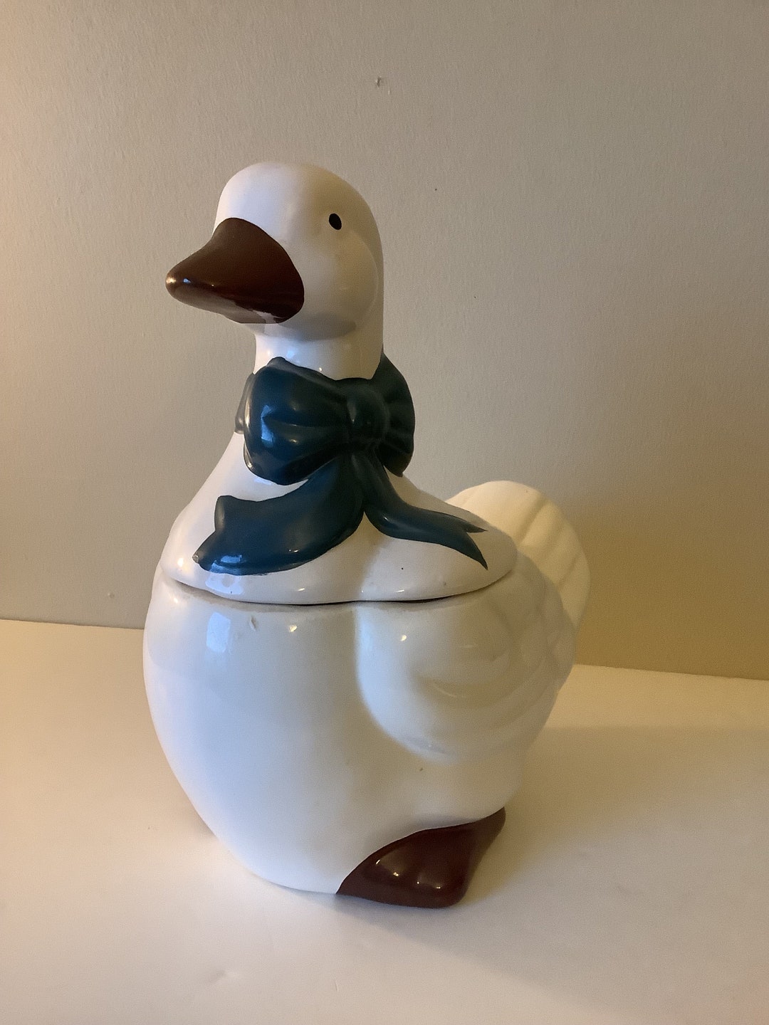Vintage Mother Goose Cookie Jar, Blue Ribbon Ceramic Canister, 1990’s ...