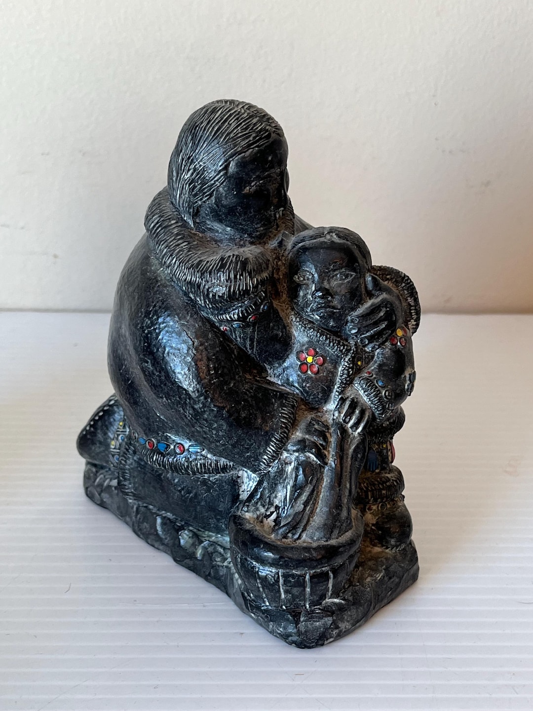 A Wolf Original Mother and Child, Vintage Decorated Jacket Sculpture ...