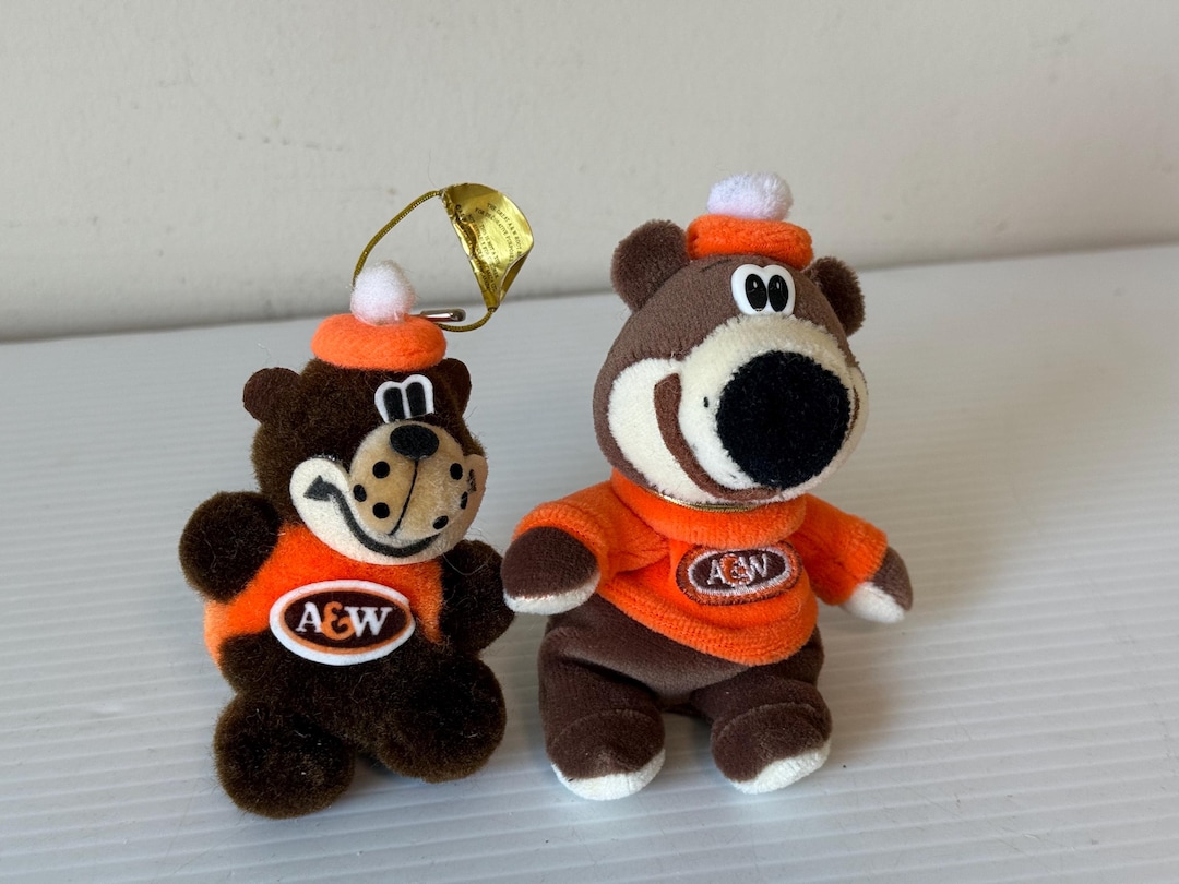 Vintage A&W Root Beer "rooty" Plush Bear, Mascot Toy - Etsy