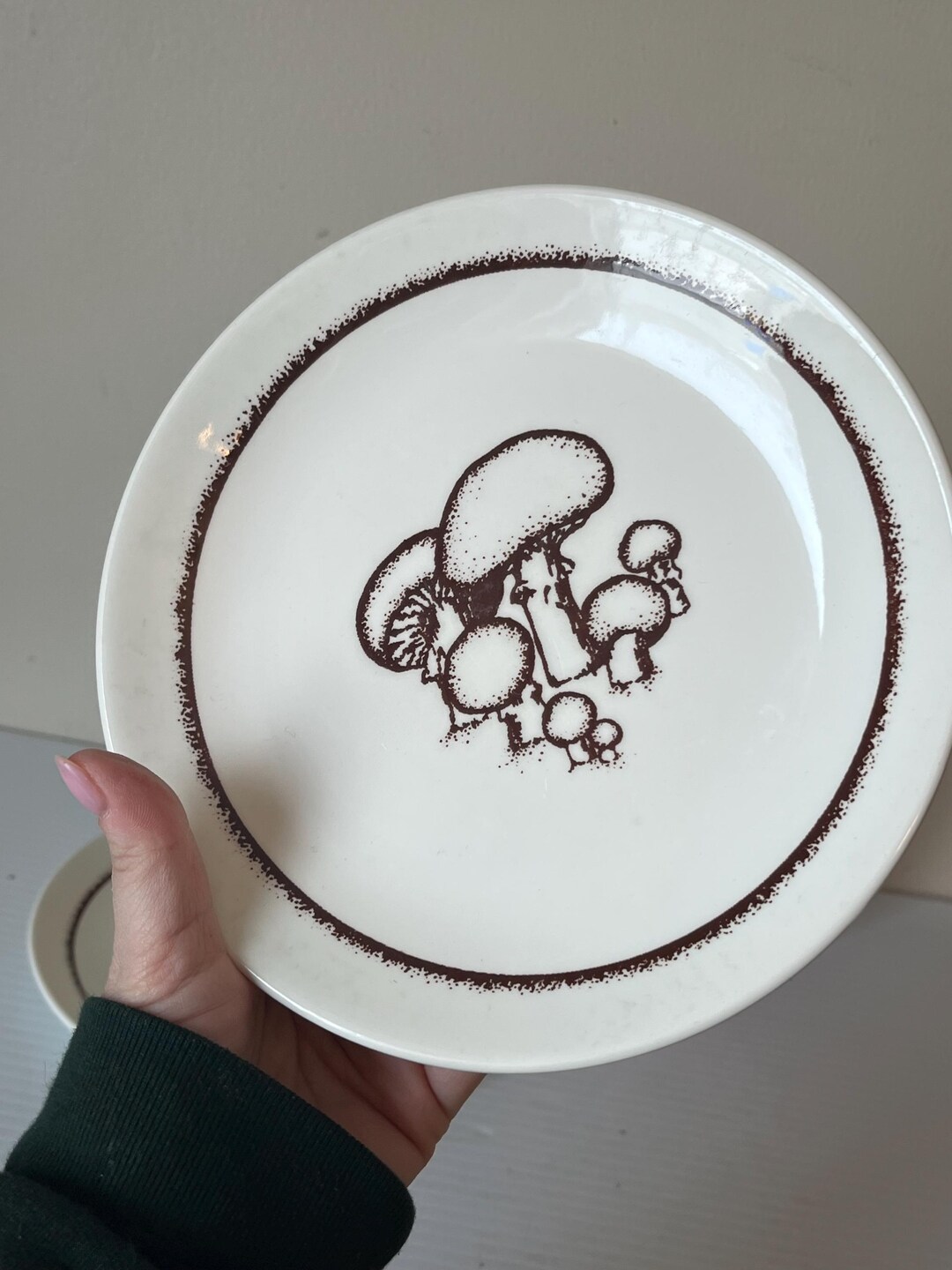5 Vintage Mushroom Dinner Plate, 1970's Ironstone, Boho Earth Tone ...