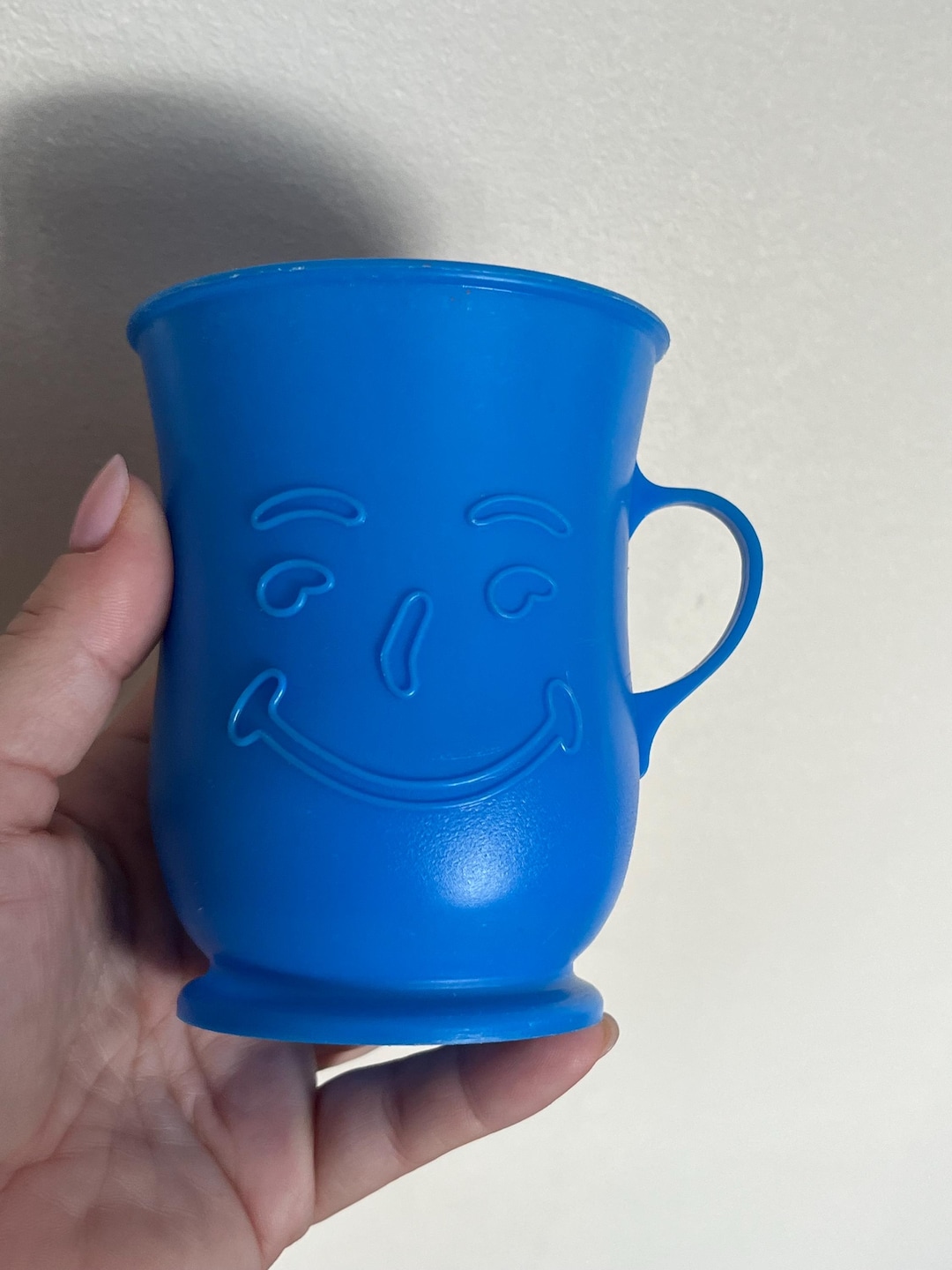 Vintage Blue Kool-aid Man Plastic Cup, 4” Tall With Handle, Collectible ...