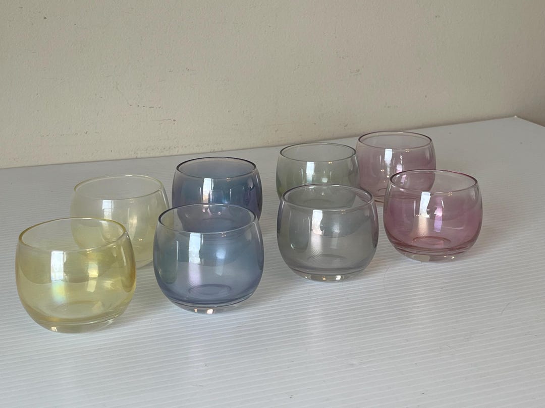Vintage Small Roly Poly Glasses, Multi Color Mini Glasses, Retro ...