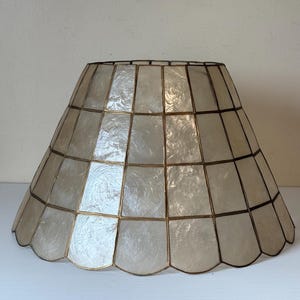 Vintage Scallop Edge Capiz Shell Lamp Shade, Round Capiz Shade, Shell ...