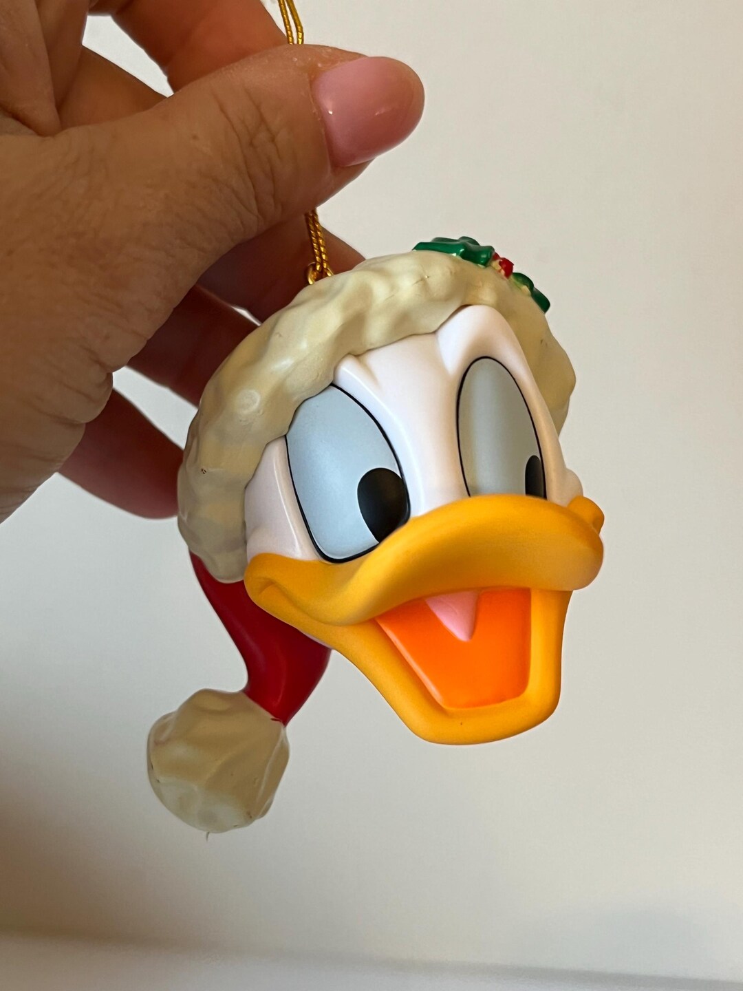 Donald Duck Santa Hat Christmas Ornament, Vintage Holiday Decor, Tree ...