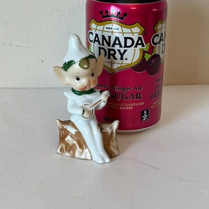 Vintage Pixie Elf With Banjo Figurine, 1950's Japanese Collectible, Elf ...