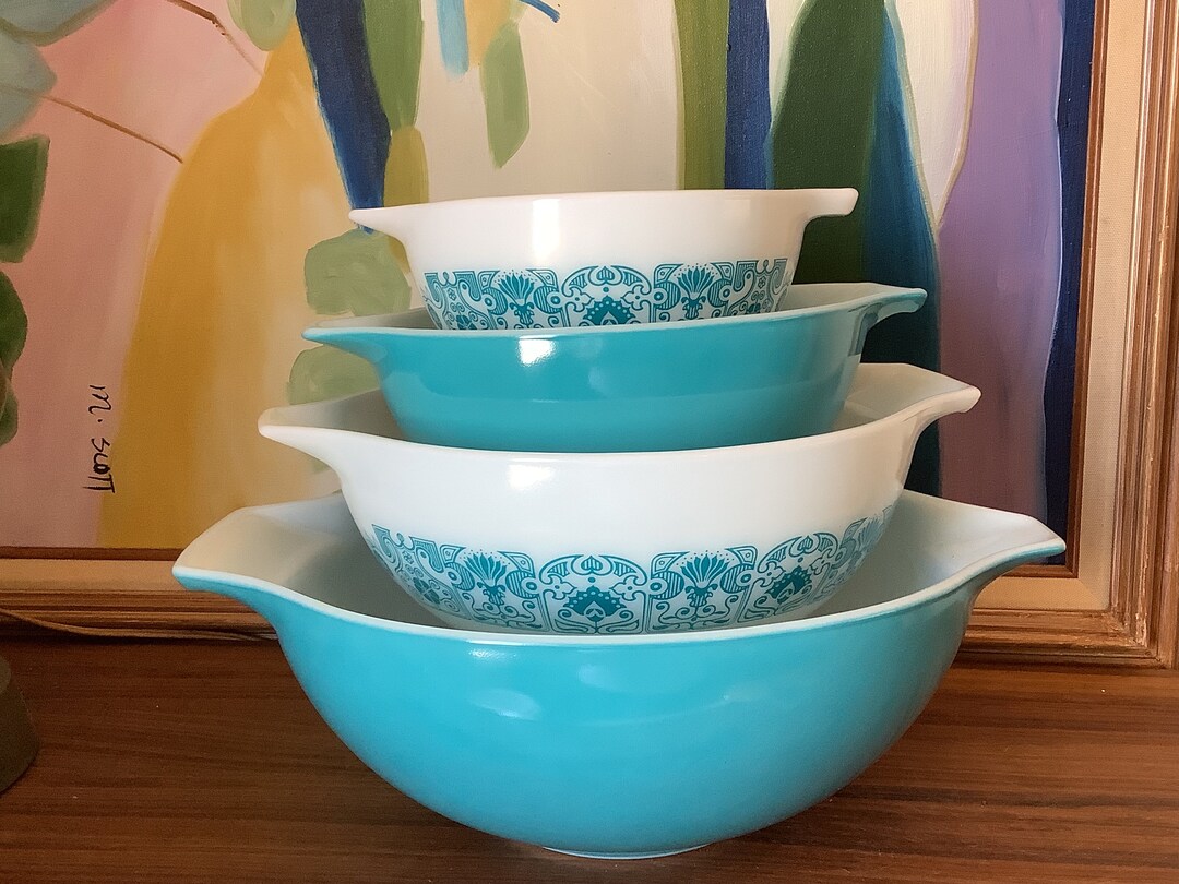 Vintage Pyrex Horizon Blue Cinderella Bowls Rare Find, Set of 4, Apollo ...