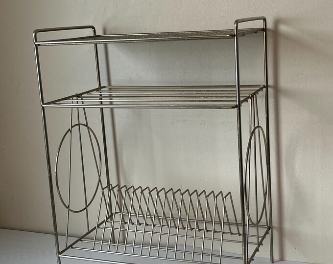 Vintage Style Metal Record Holder, Tier LP Storage Stand, Retro Vinyl ...