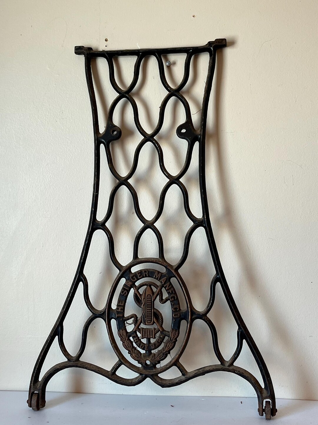 Antique Singer Sewing Machine Leg, Vintage Metal Table Base, Industrial ...