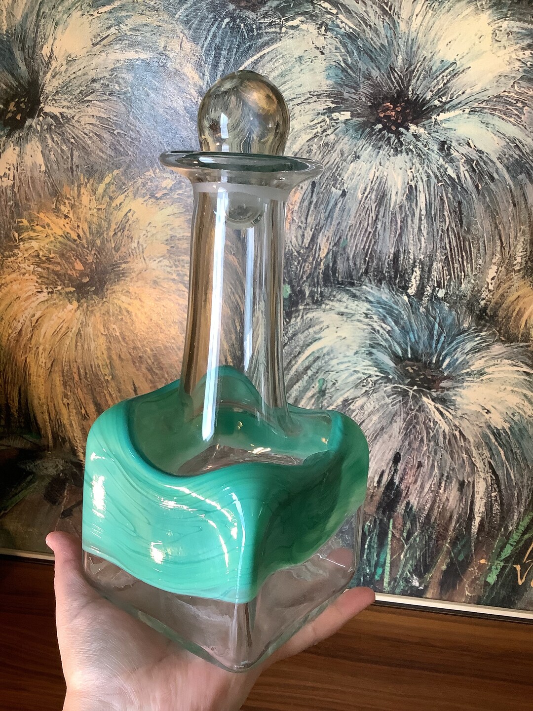 Vintage Turquoise Blue Glass Storage/apothecary Jars Boho, Eclectic ...