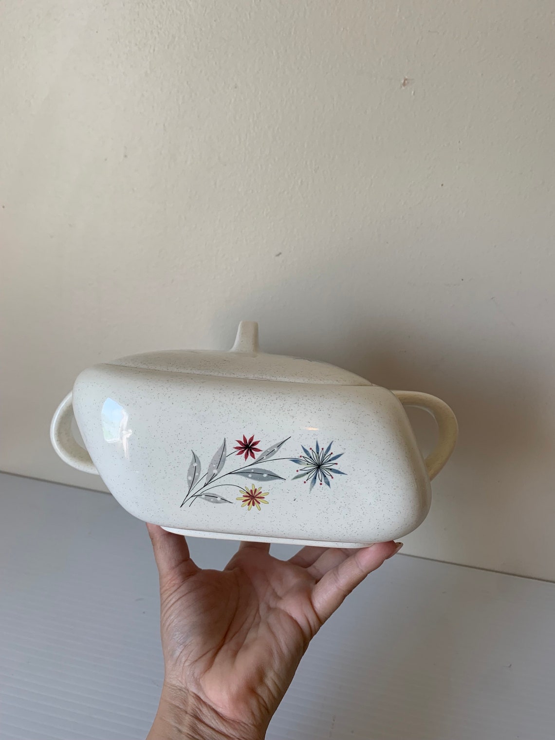 Vintage MCM Sovereign Potters Las Vegas Covered Dish , Atomic Starburst ...