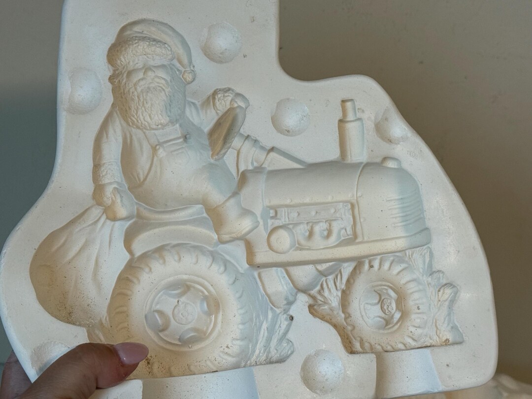 Ceramic Slip Mold Santa Claus on Tractor, Slip Casting Mold, Santa on ...
