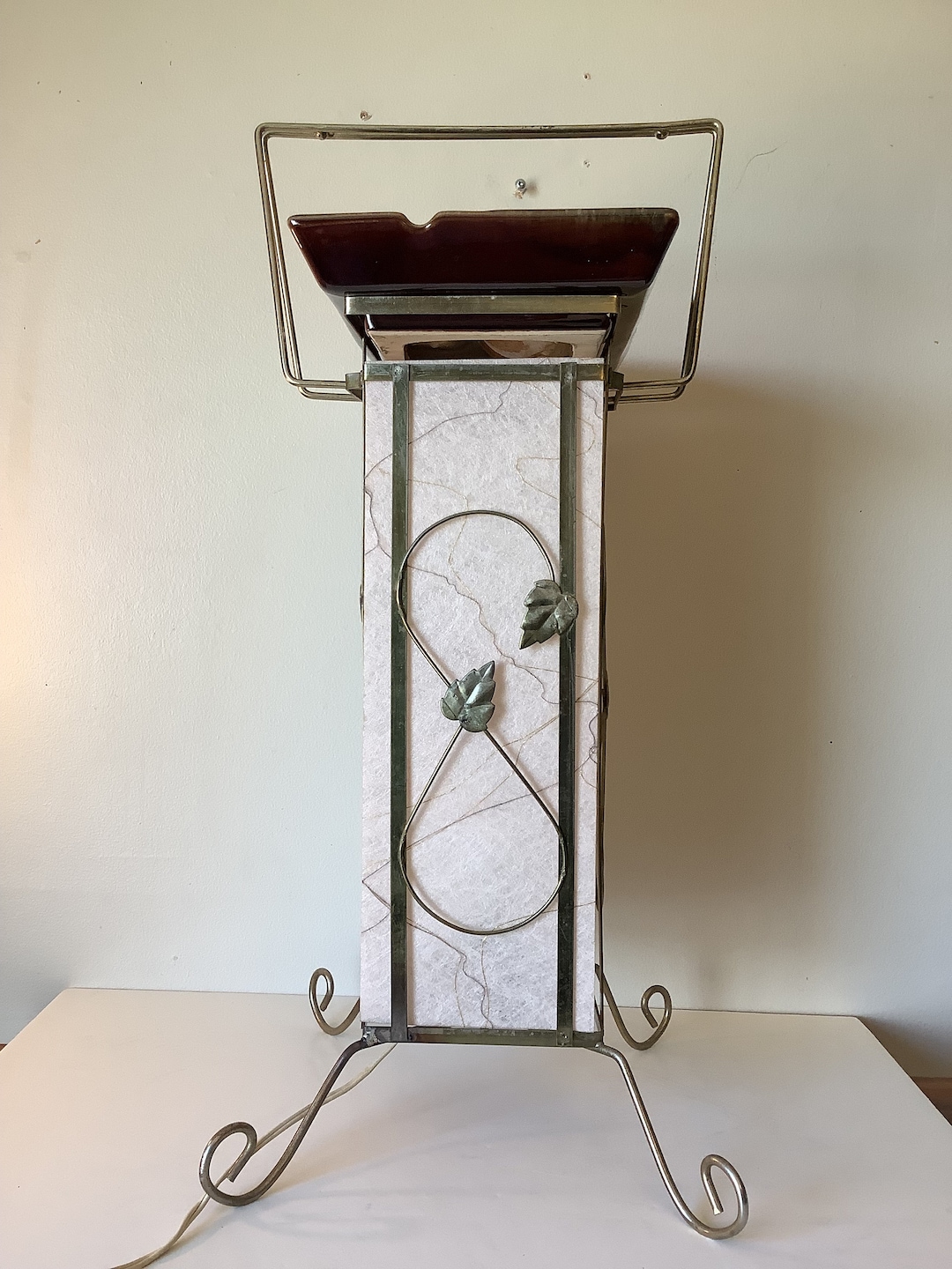 Mid-century Ashtray Lamp Combo, Vintage Smoking Stand, Lighted Ashtray ...