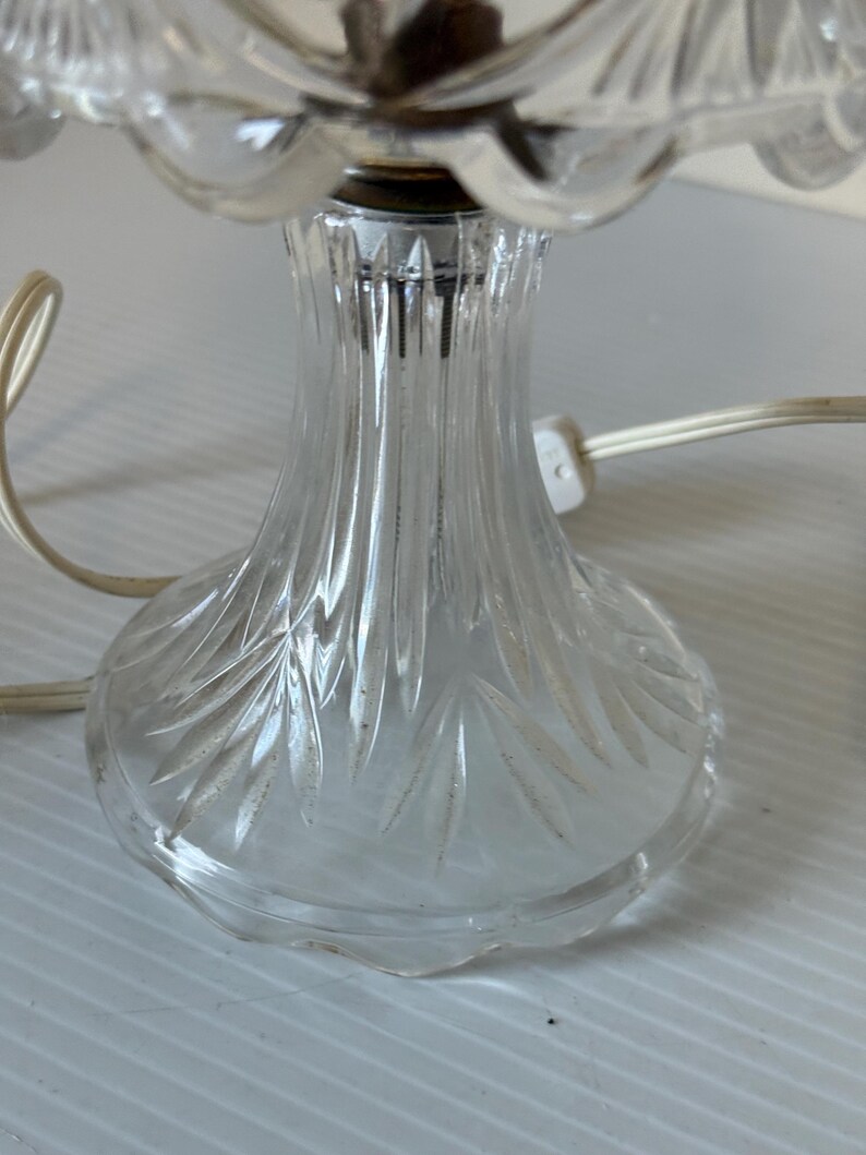 Vintage Crystal Table Lamps, Pinwheel Design, Pair Accent Lamps - Etsy ...