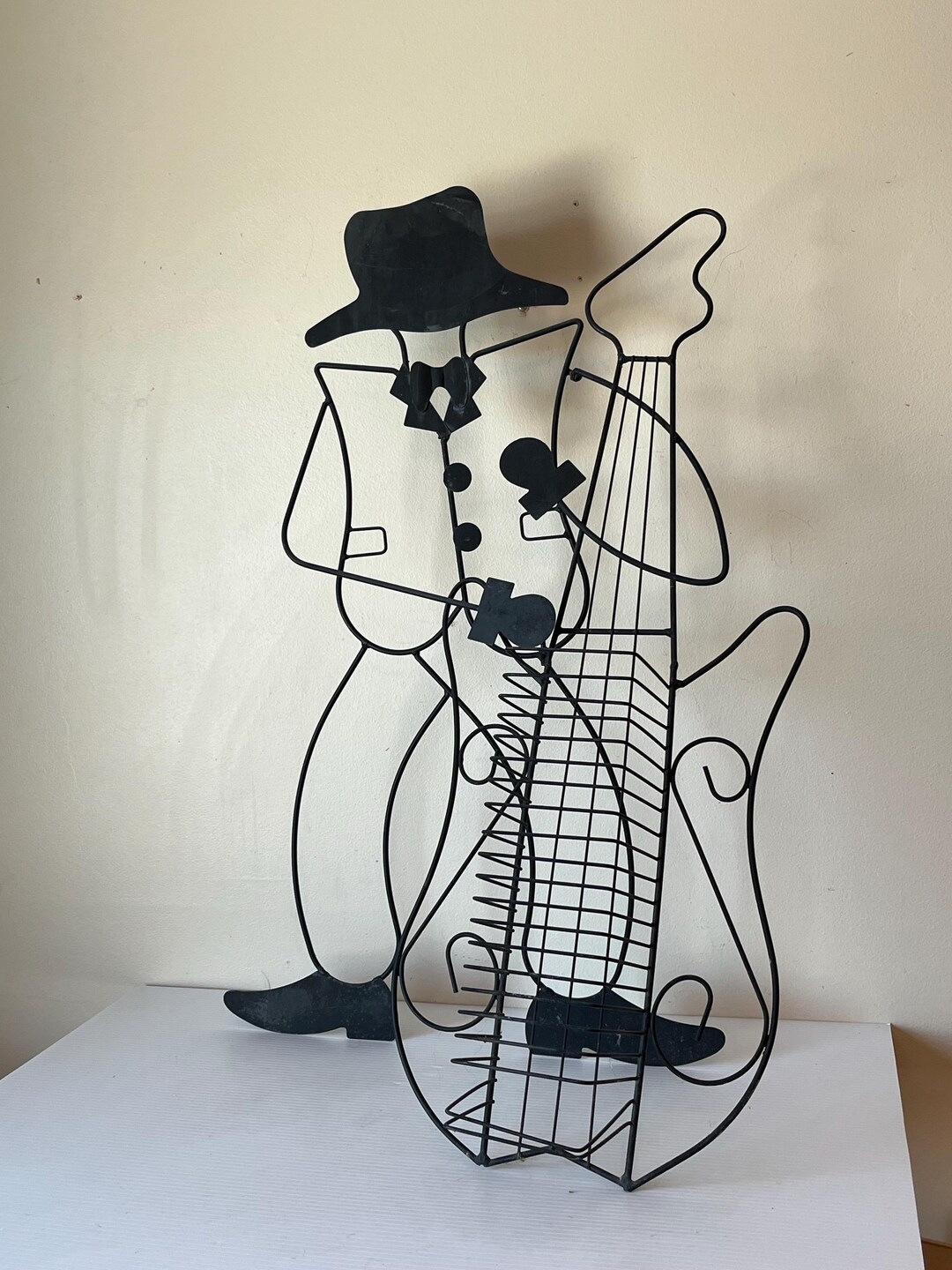 Vintage Wire Man Guitarist CD Holder, Musician Decor, Unique Storage ...