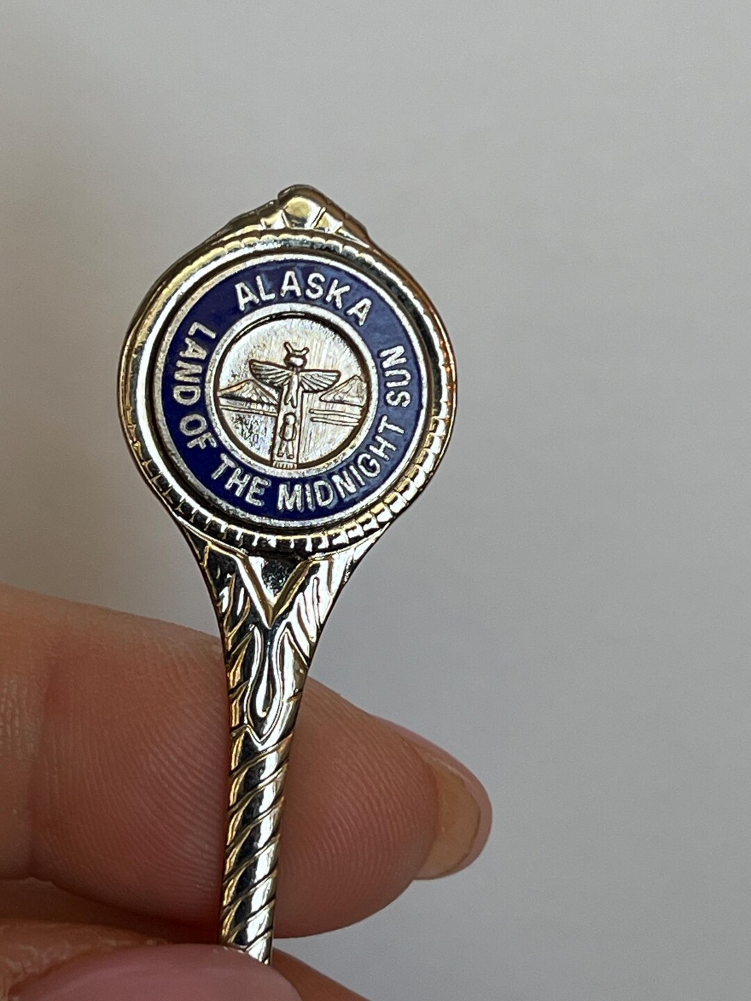 Collectable Alaska Totem Pole Spoon, Midnight Sun Design, Souvenir ...