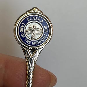 Collectable Alaska Totem Pole Spoon, Midnight Sun Design, Souvenir ...