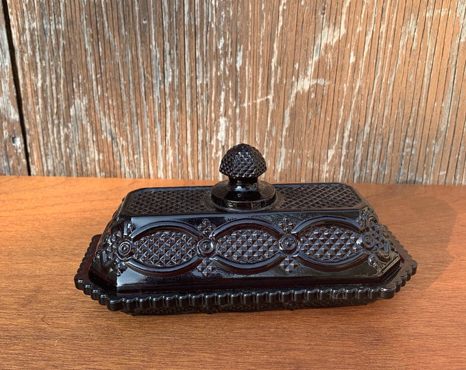 Vintage Avon Covered Butter Dish Cape Cod Collection Ruby Red Glass ...