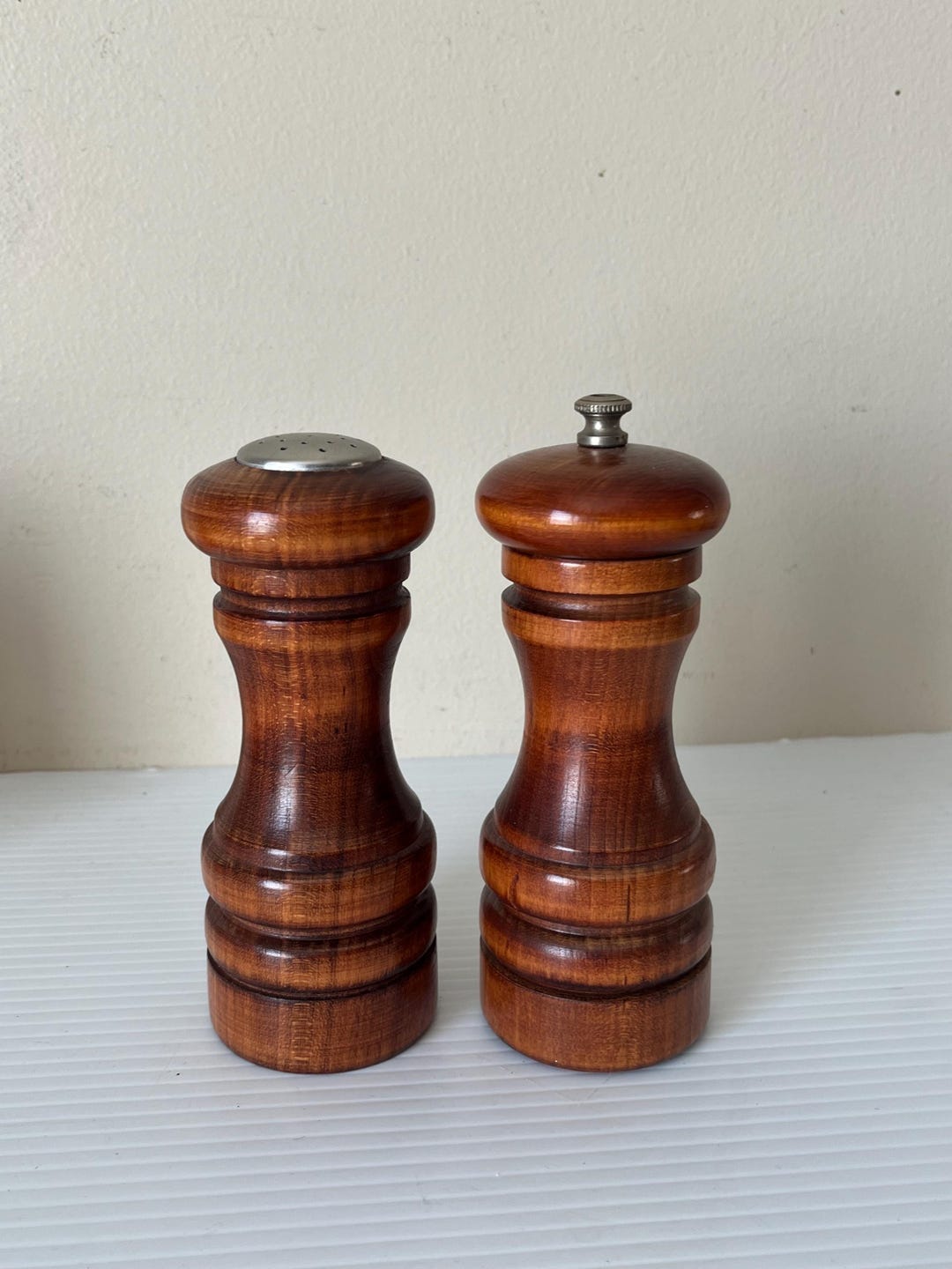 Baribocraft Wood Salt Shaker and Pepper Grinder, Vintage MCM Salt ...