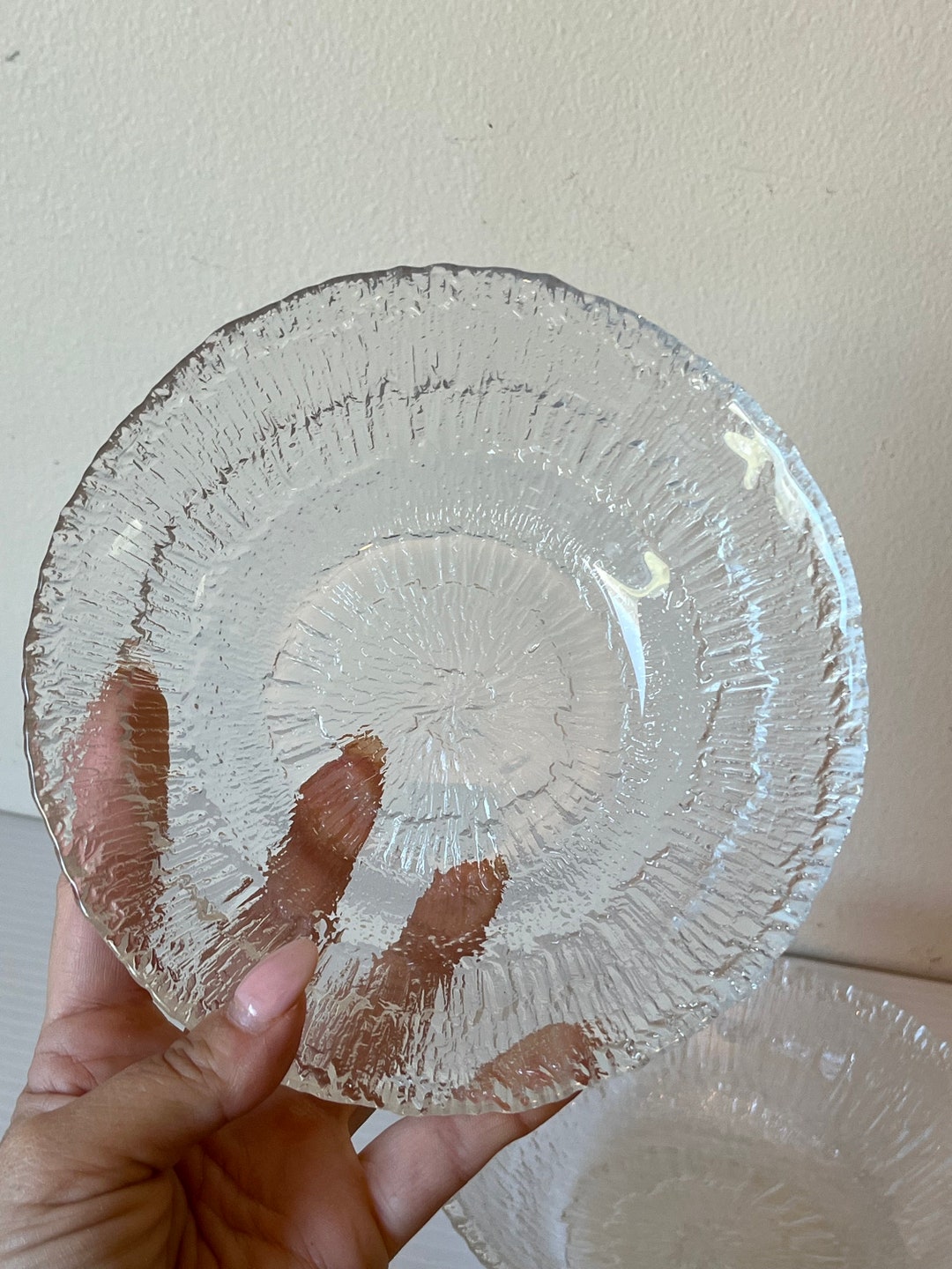 Pair Vintage Iittala Finland Solaris Crystal Glass 6” Bowls, Mid ...