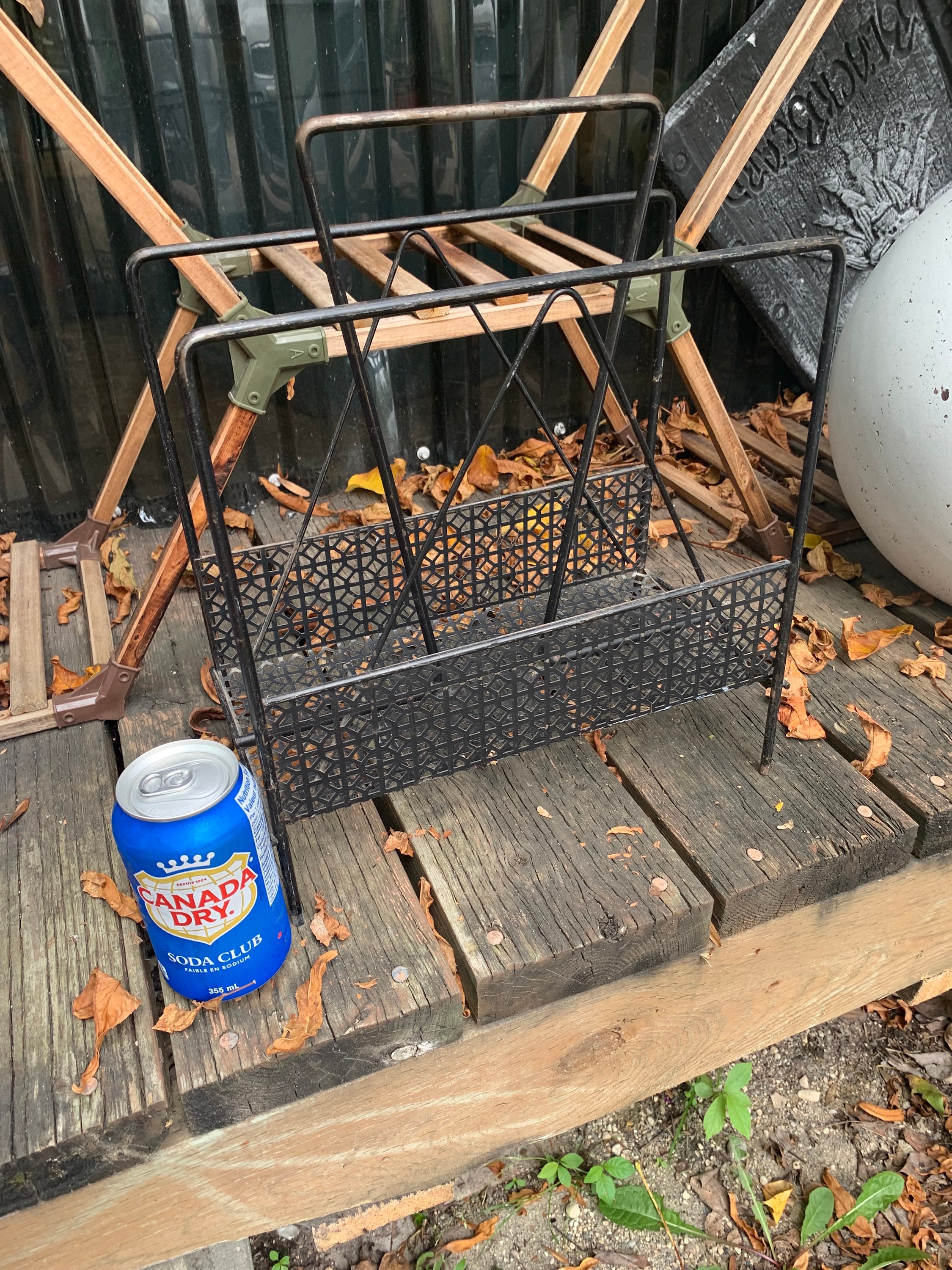 Vintage Record Holder MCM Record Holder Retro Newspaper - Etsy