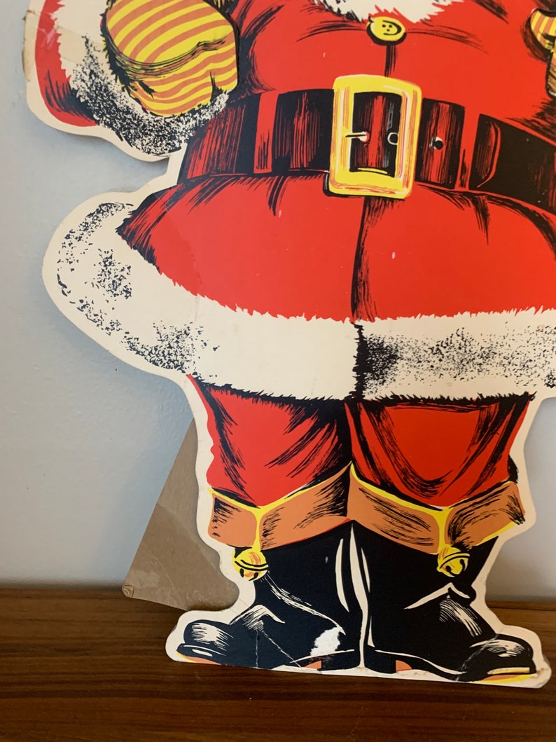 Vintage Christmas Santa Cardboard Cutout, Vintage Advertising - Etsy
