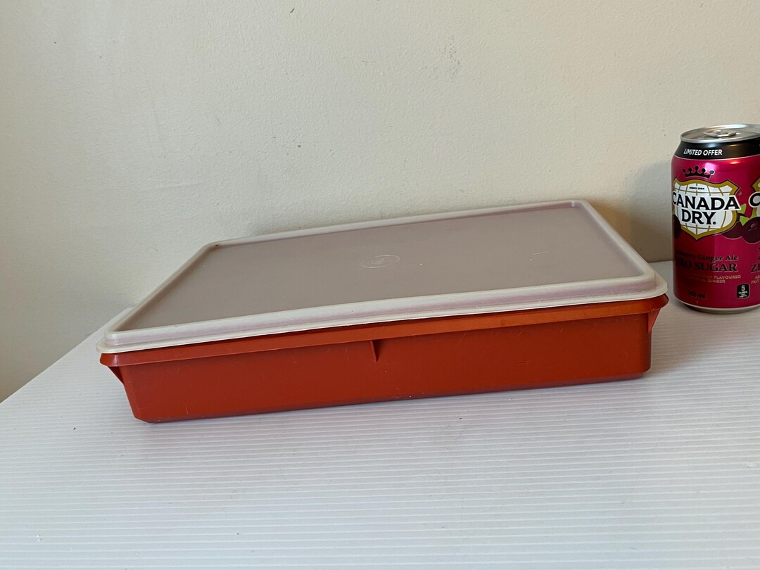 Vintage Large Tupperware Bacon Deli Meat Keeper Container, Paprika Red ...