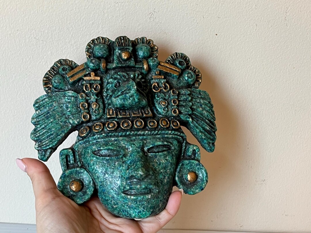 Boho Inca Aztec Green Stone Resin Wall Hanging, Tribal Home Decor ...