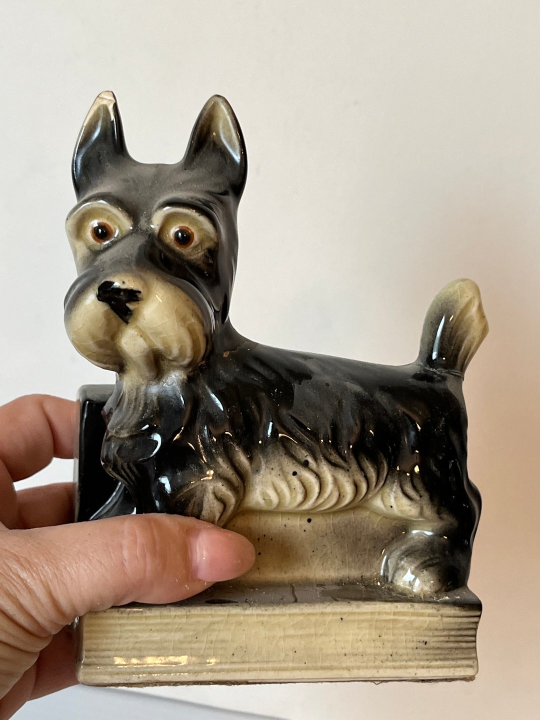 Vintage Scottish Terrier Bookend, Ceramic Scottie Dog Figurine, 1930s ...